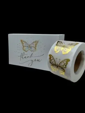 Shipping Supplies | Office | 55ct 50ct Gold Butterfly Thank You Cards ...